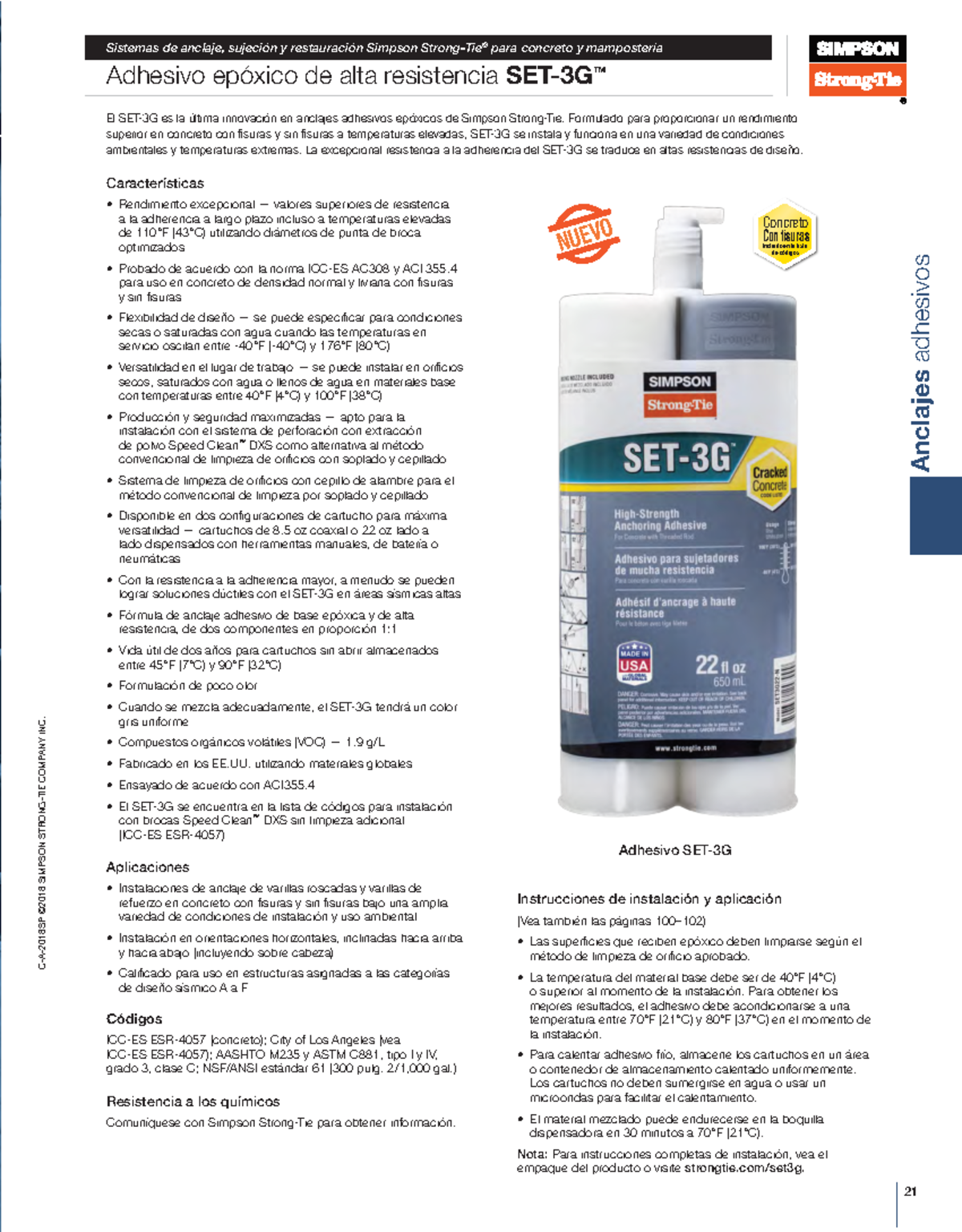 Ficha Tecnica - SET3G - C-A-2018SP ©2018 SIMPSON STRONG-TIE COMPANY INC ...