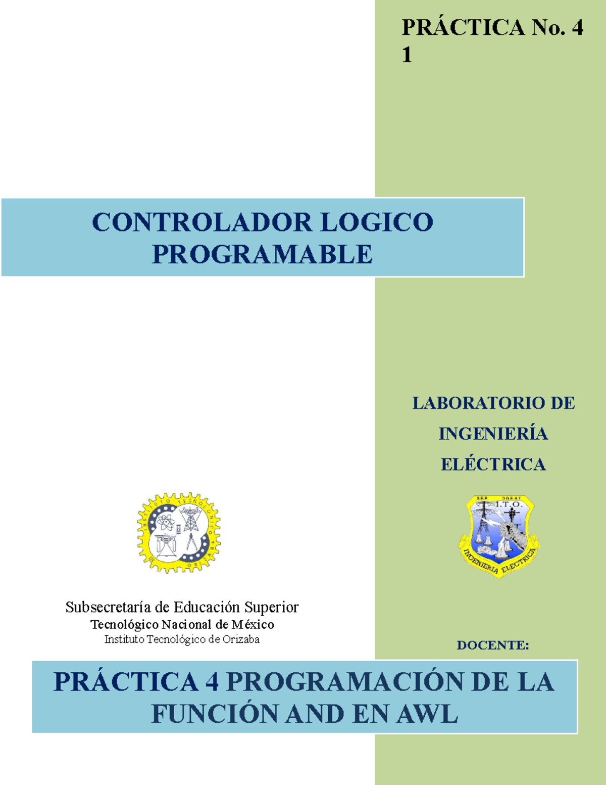 Practica 4 PLC - programación de la función AND en AWL - - Studocu