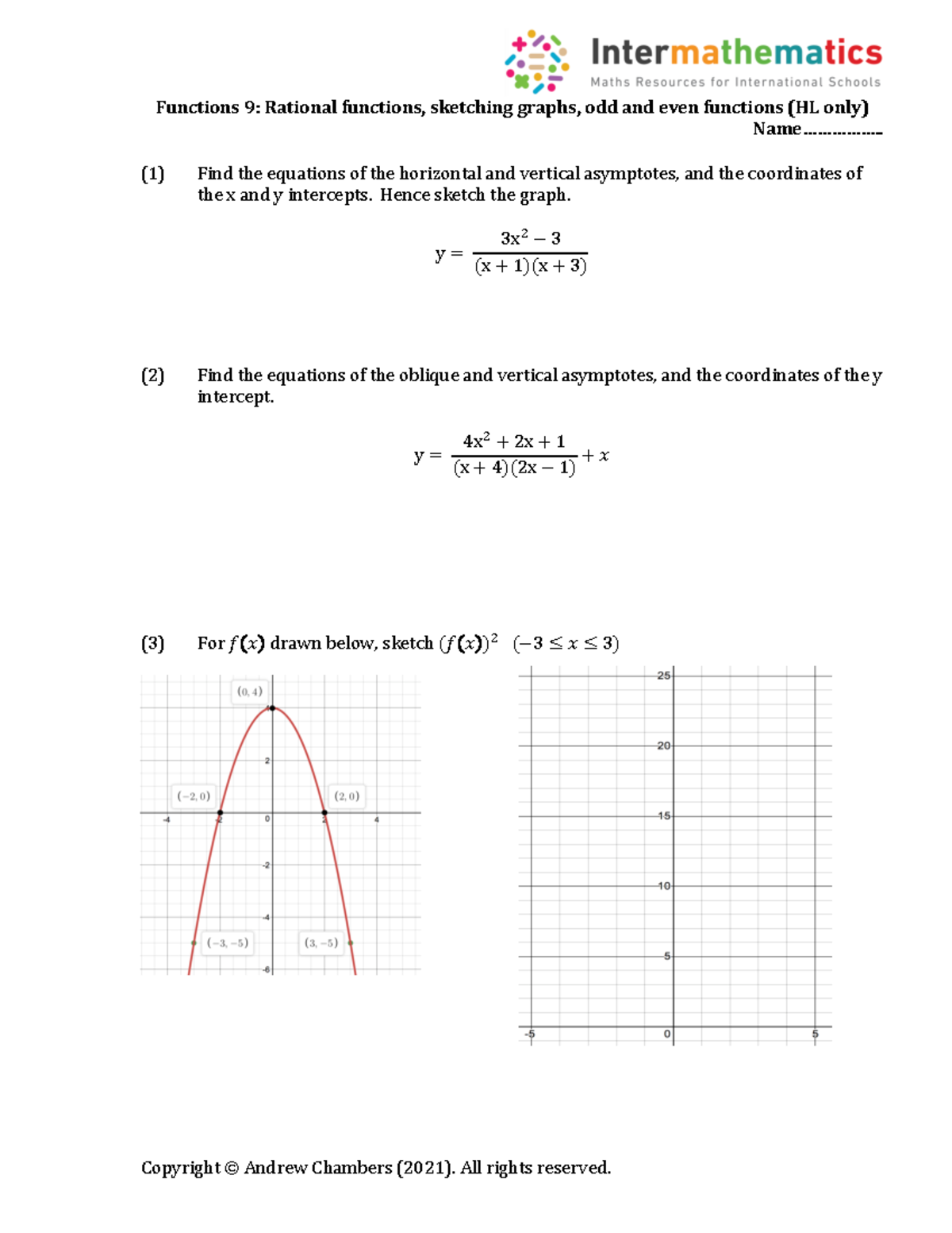 9 rational functions HL hw v1 - Copyright © Andrew Chambers (2021). All rights reserved ...