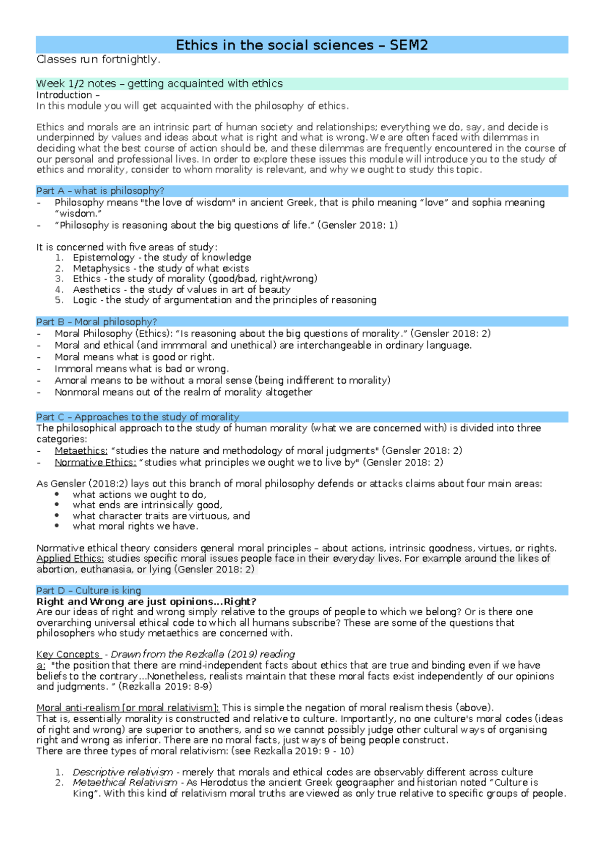 Ethics in SS notes - Ethics in the social sciences – SEM Classes run ...