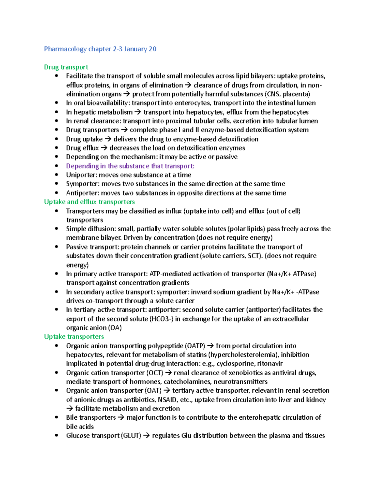 Pharmacology chapter 2-3 jan 20 - Pharmacology chapter 2-3 January 20 ...