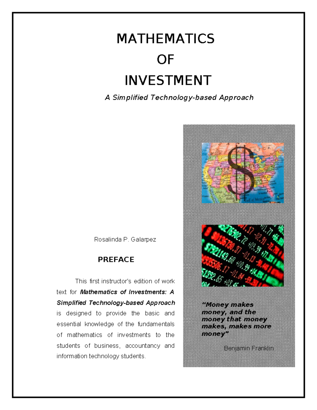 Investment- Mathematics - MATHEMATICS OF INVESTMENT A Simplified ...