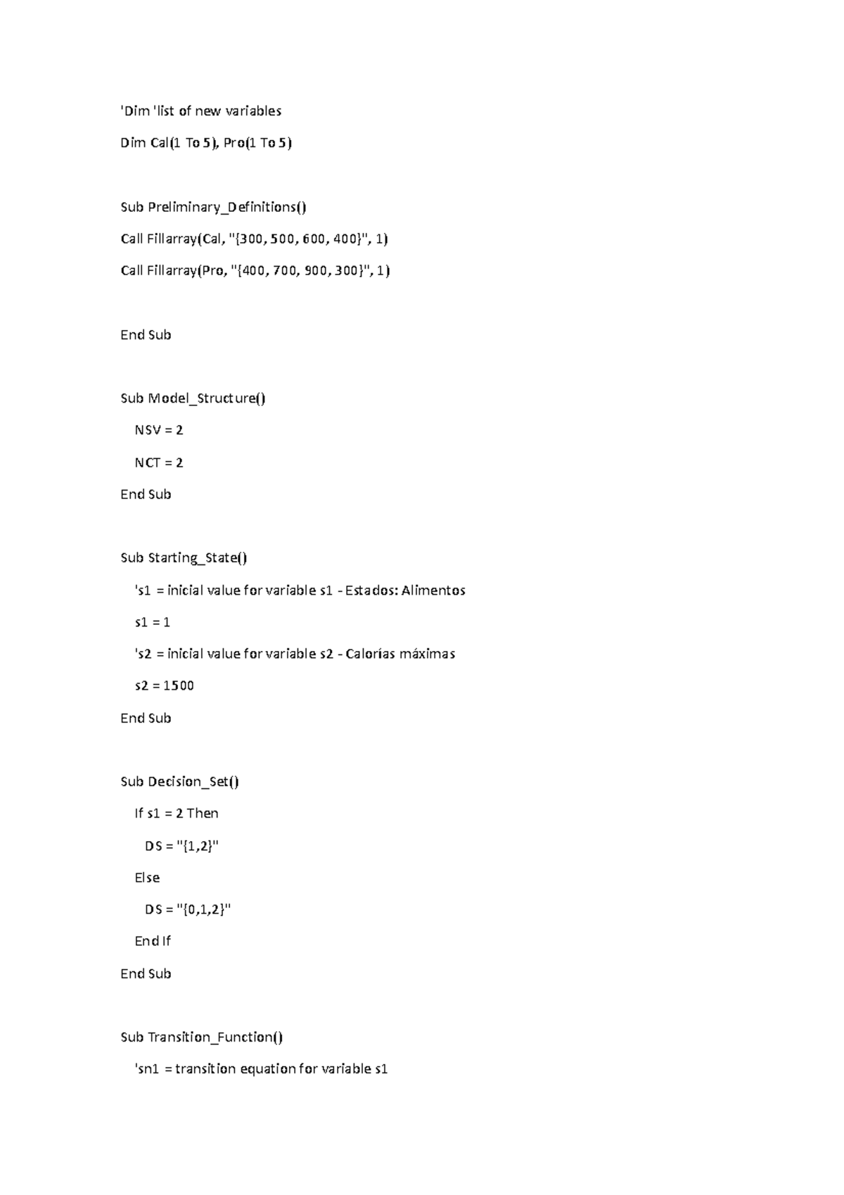 Ejercicio 3.5 opti - OPTIIIIII - 'Dim 'list of new variables Dim Cal(1 ...