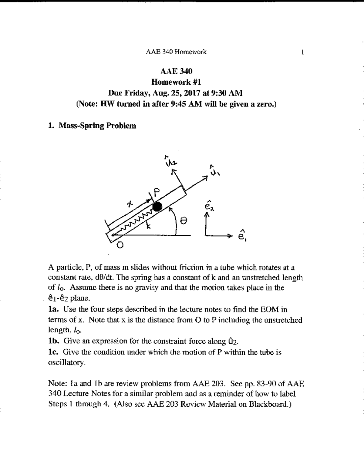 Aae340hw1 - Homework assignment #1 - AAE 340 Homework 1 AAE 340 Homework Due Friday, Aug. 25 ...