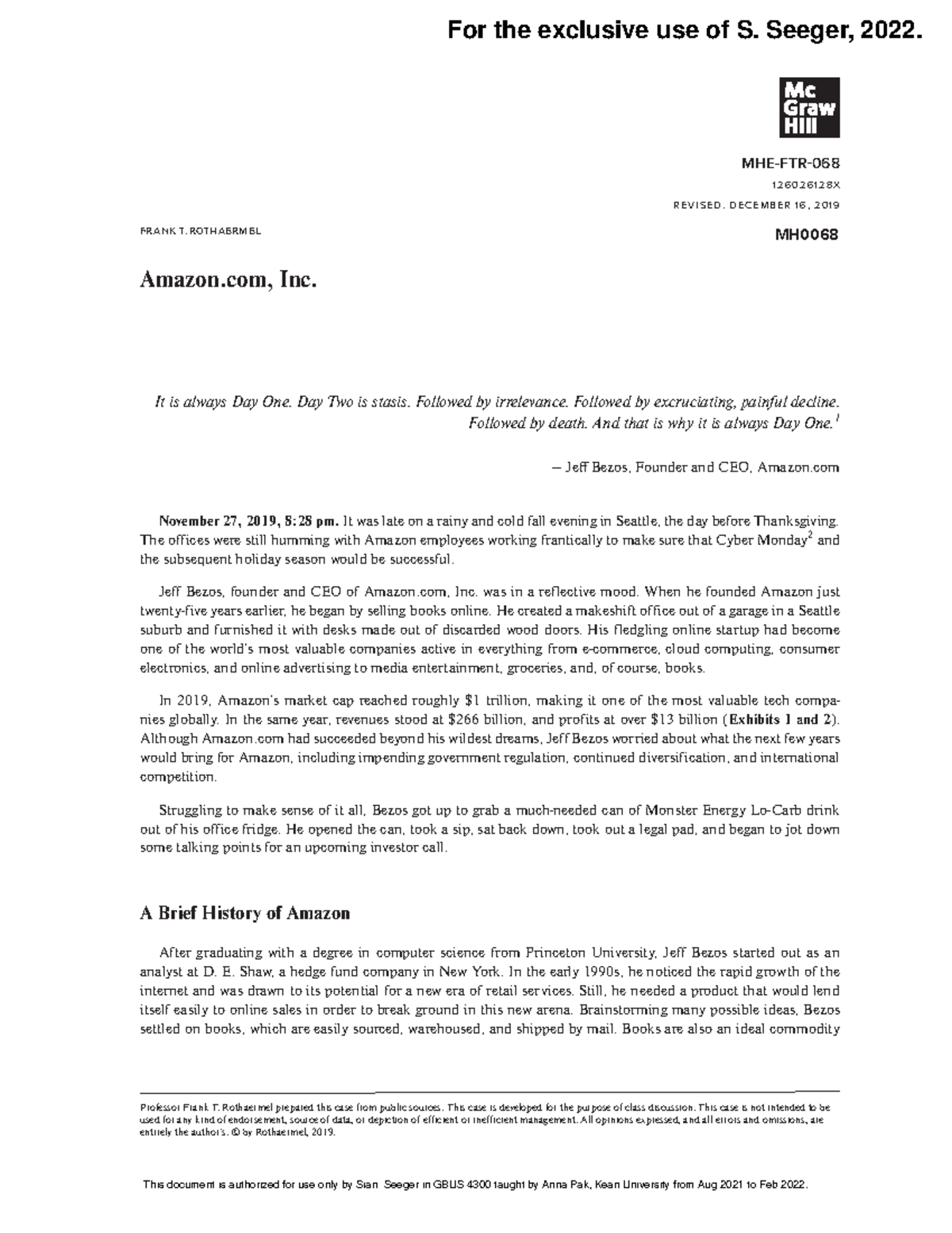 Amazon Comparative Case Study - MHE-FTR- 1 2 6 026128X R E V I S E D ...