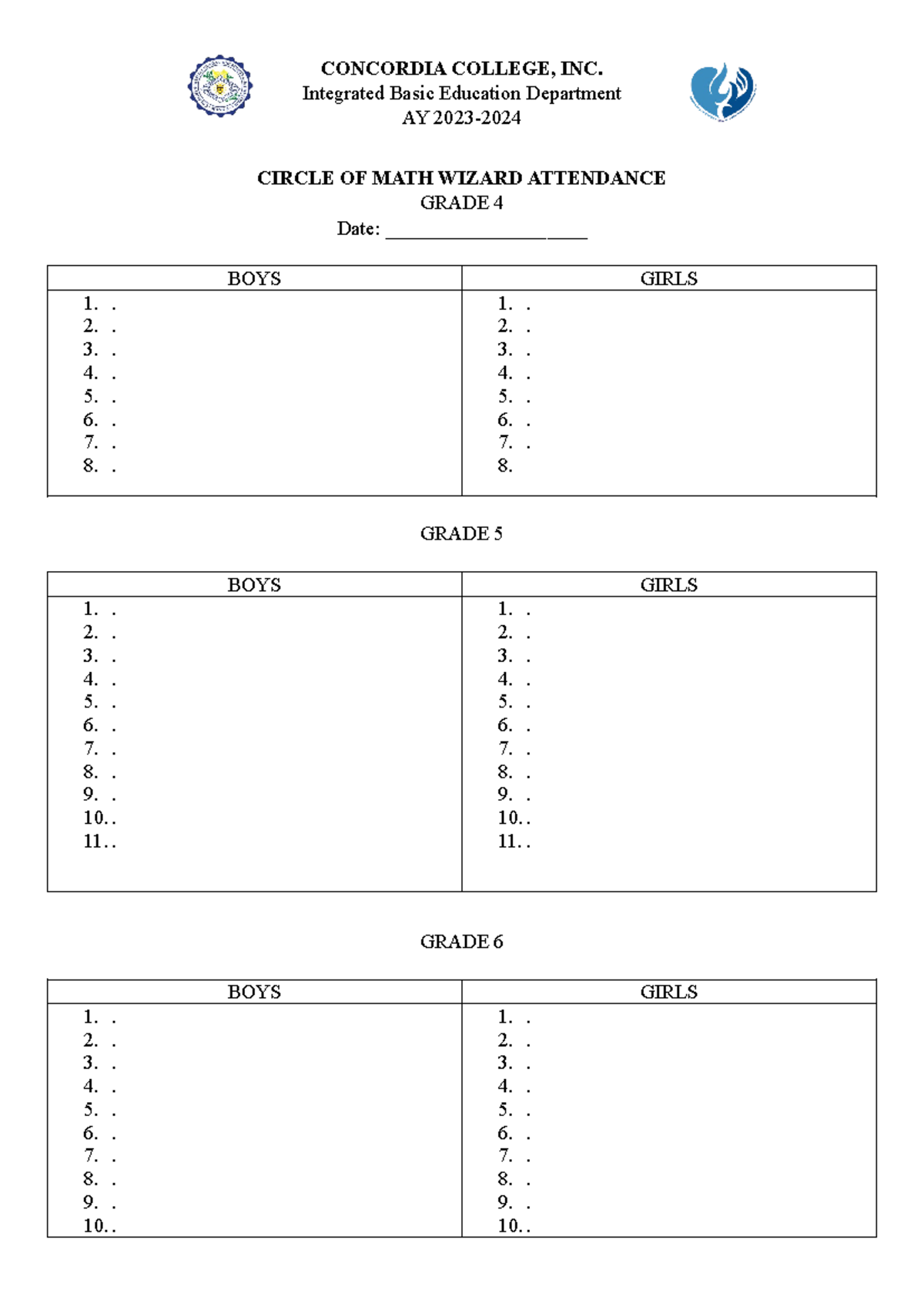 MATH- Attendance - This material is used to help young educators ...