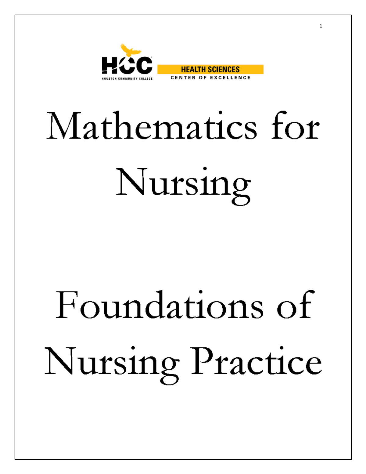 Math Packet 1 Fall 2022 Nursing Student Success Camp - Mathematics for ...