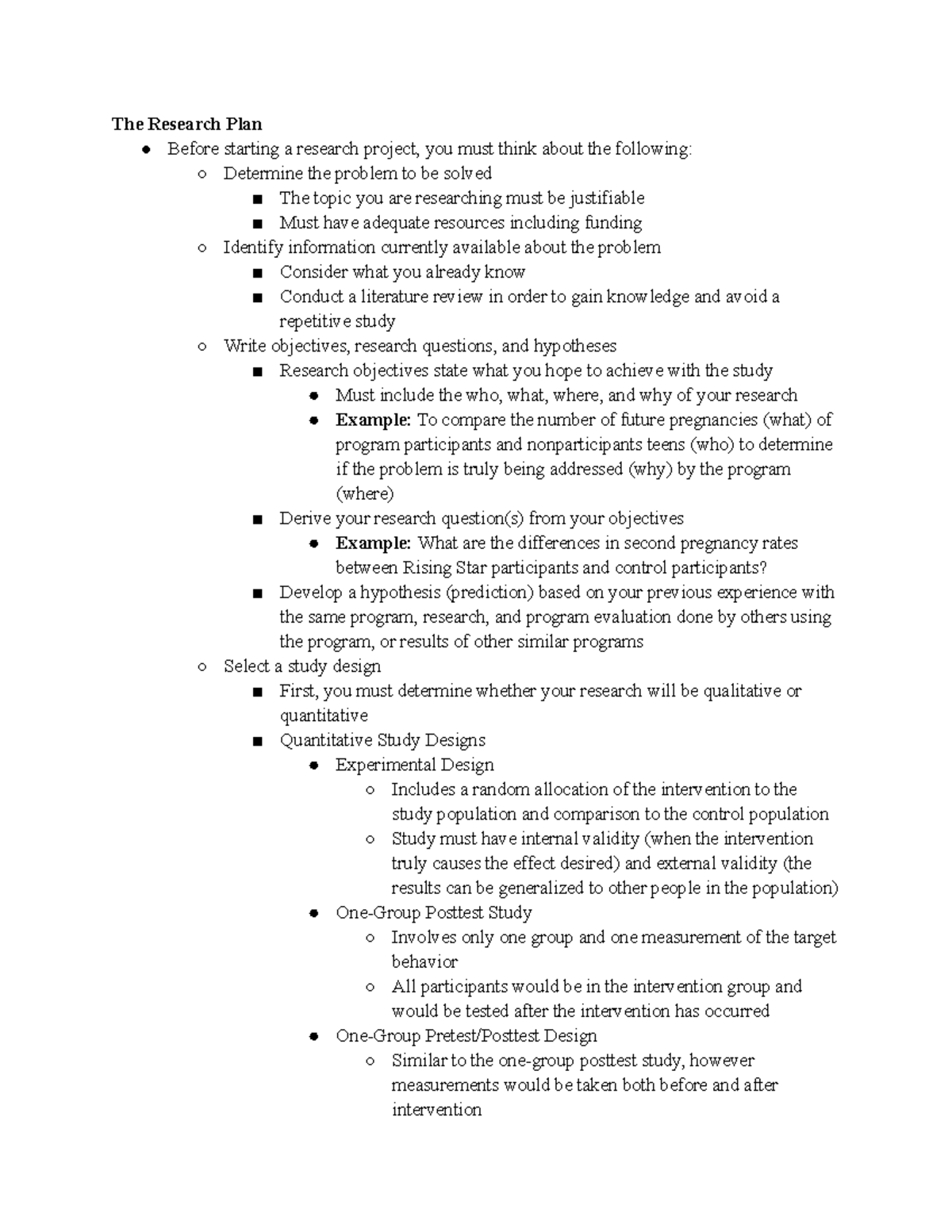 Resource and Evaluation - The Research Plan Before starting a research ...