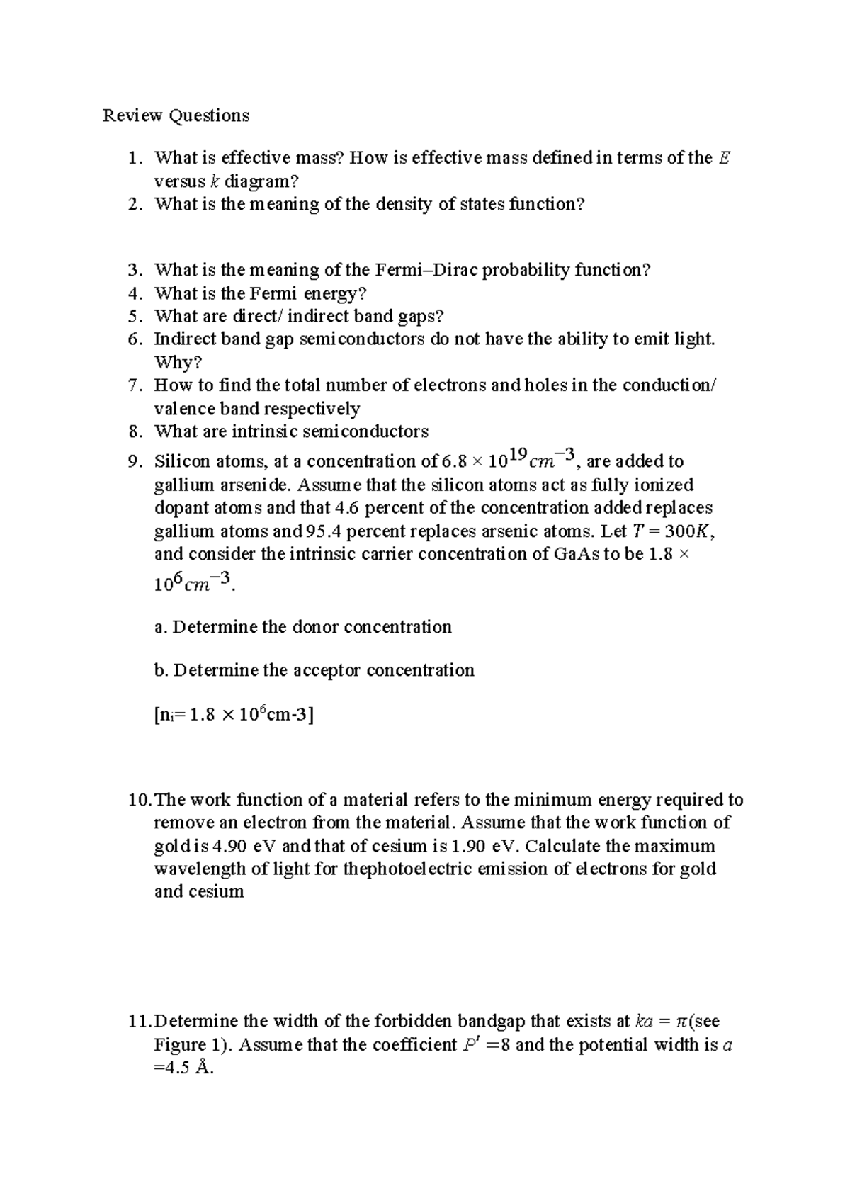 Review Questions 1 - It's very good - Telecommunication engineering ...
