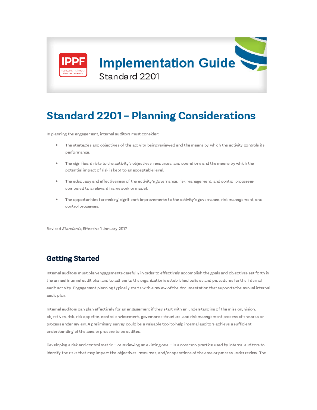Iia ig standard 2201 planning considerations - Standard 2201 – Planning ...