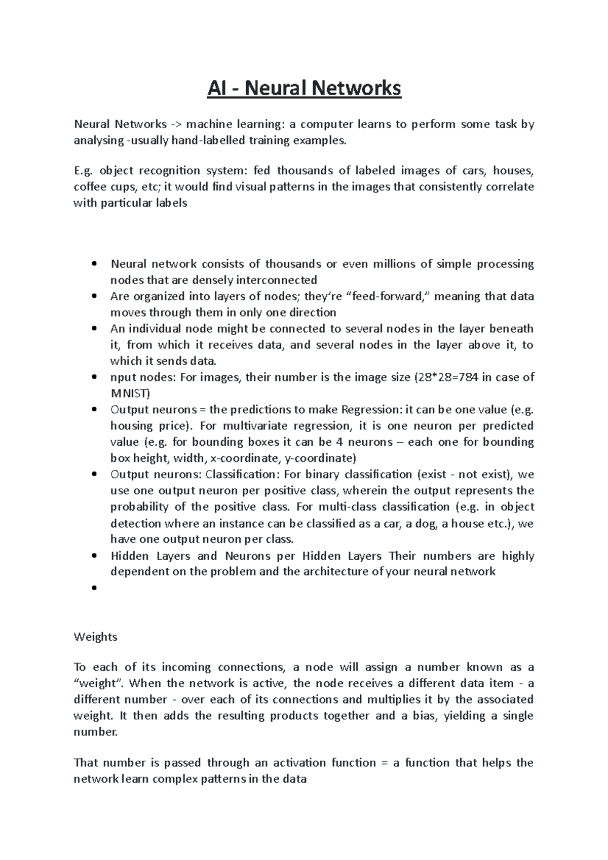 AI - Neural Networks - AI - Neural Networks Neural Networks -> machine ...