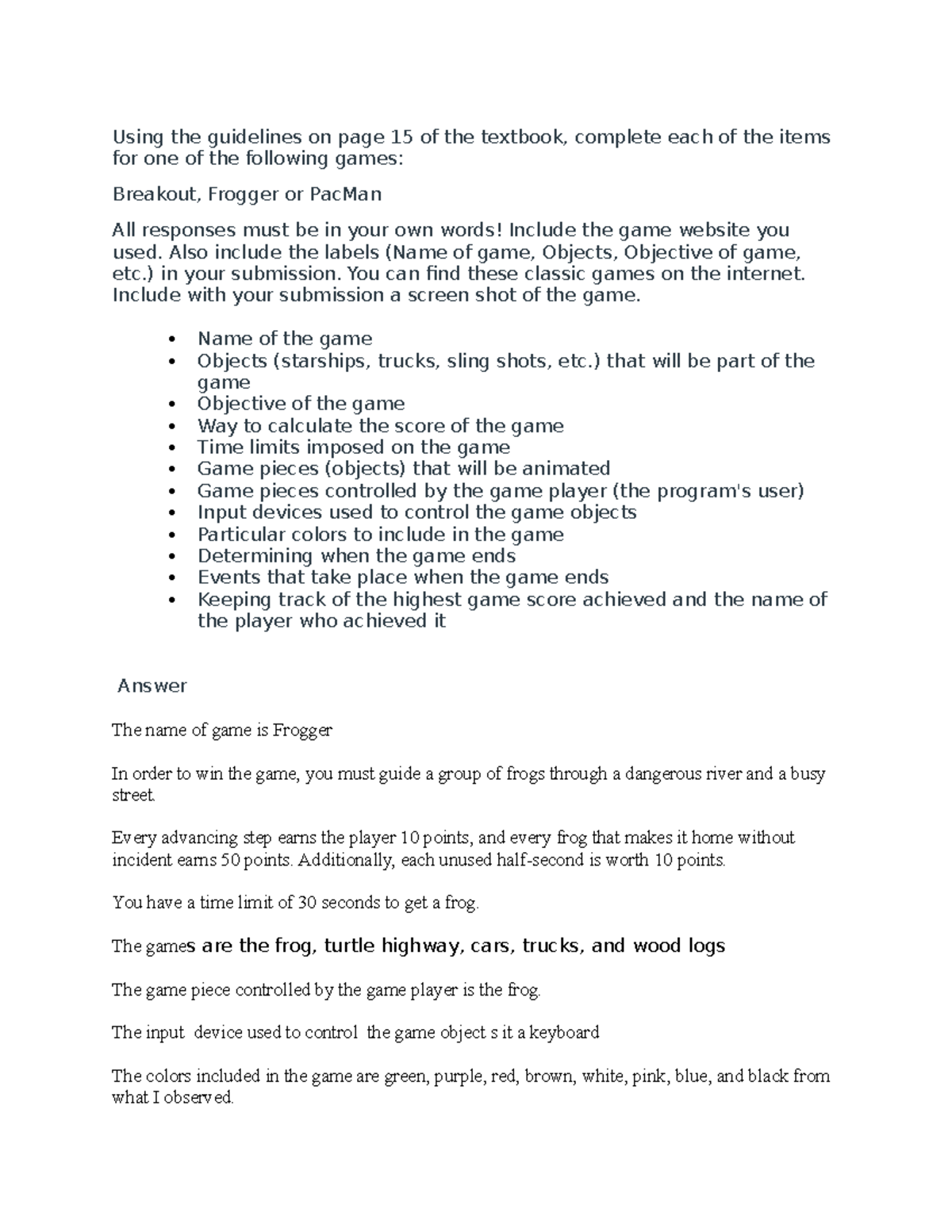 Homwork 1 - To open your mind to the programming . - Using the ...
