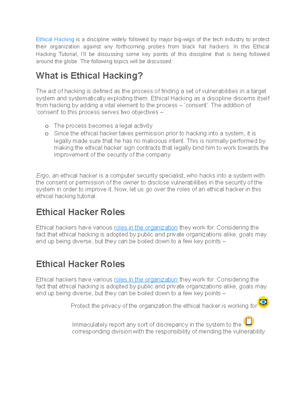 Supplementaries Material For Ethical Hacking - Ethical Hacking is a ...