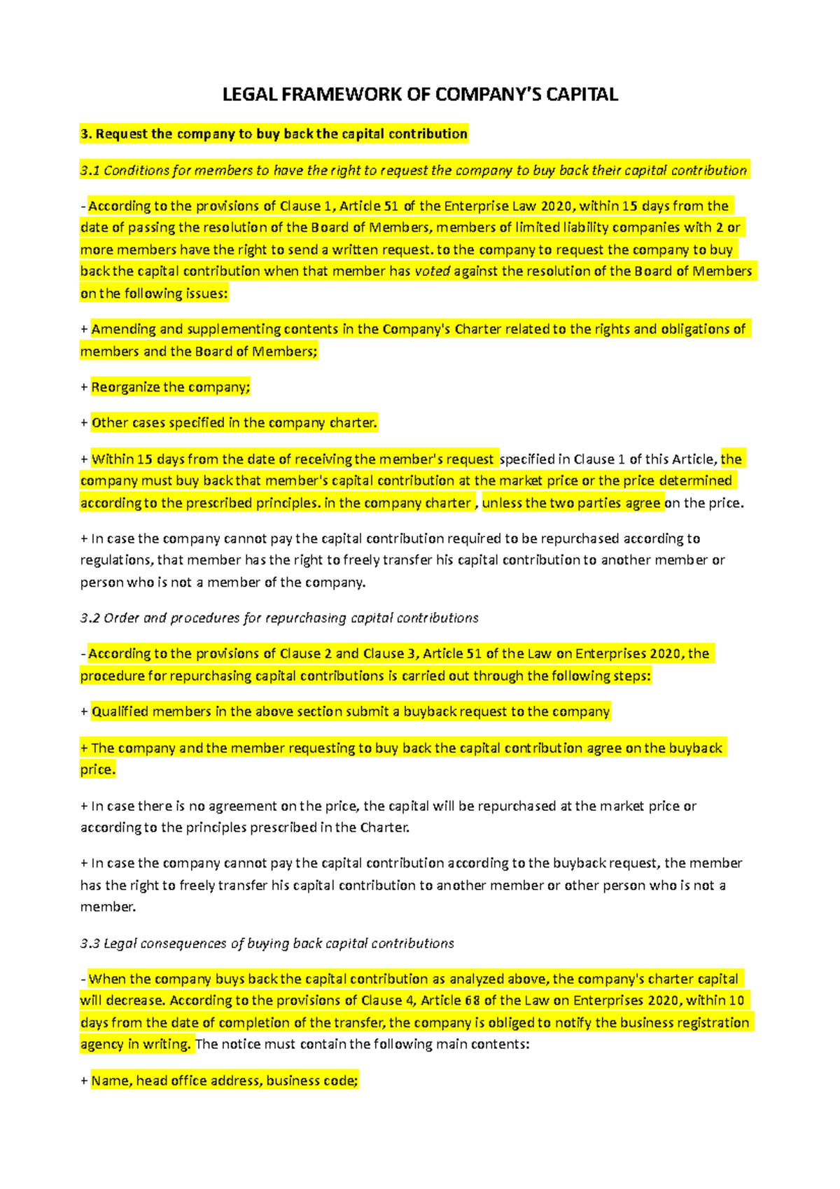 Legal Framework OF Company - LEGAL FRAMEWORK OF COMPANY'S CAPITAL ...