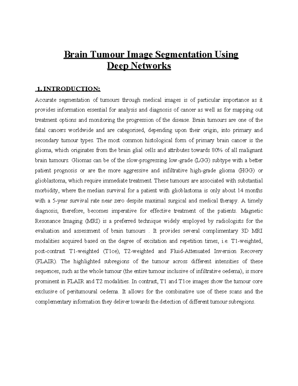 Doc Brain Tumour Image Segmentation Final Doc Brain Tumour Image Segmentation Using Deep