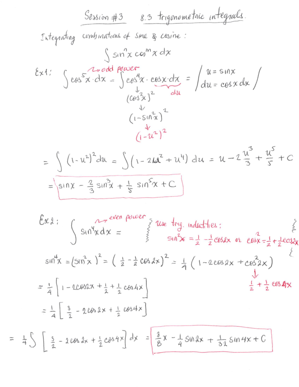 Section 8.3 Trigonometric Integrals - MAC2312 - Studocu