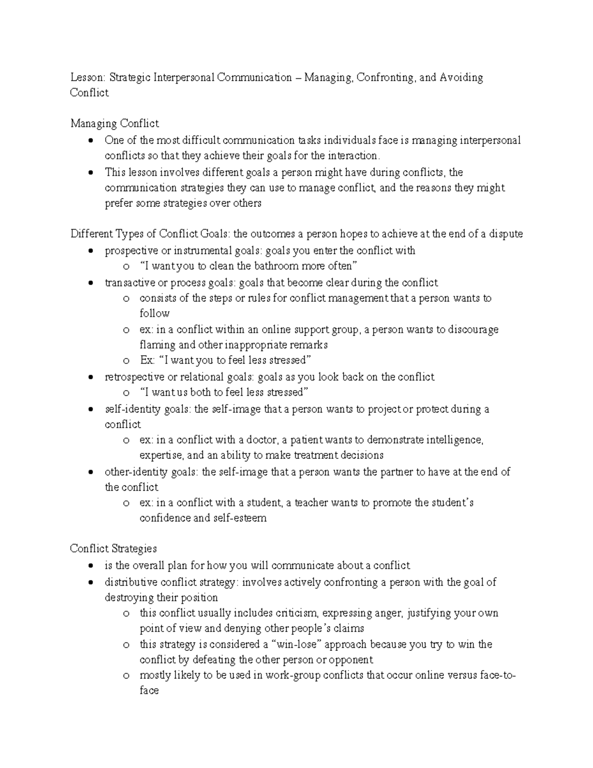 Strategic Interpersonal Communication – Managing, Confronting, and ...