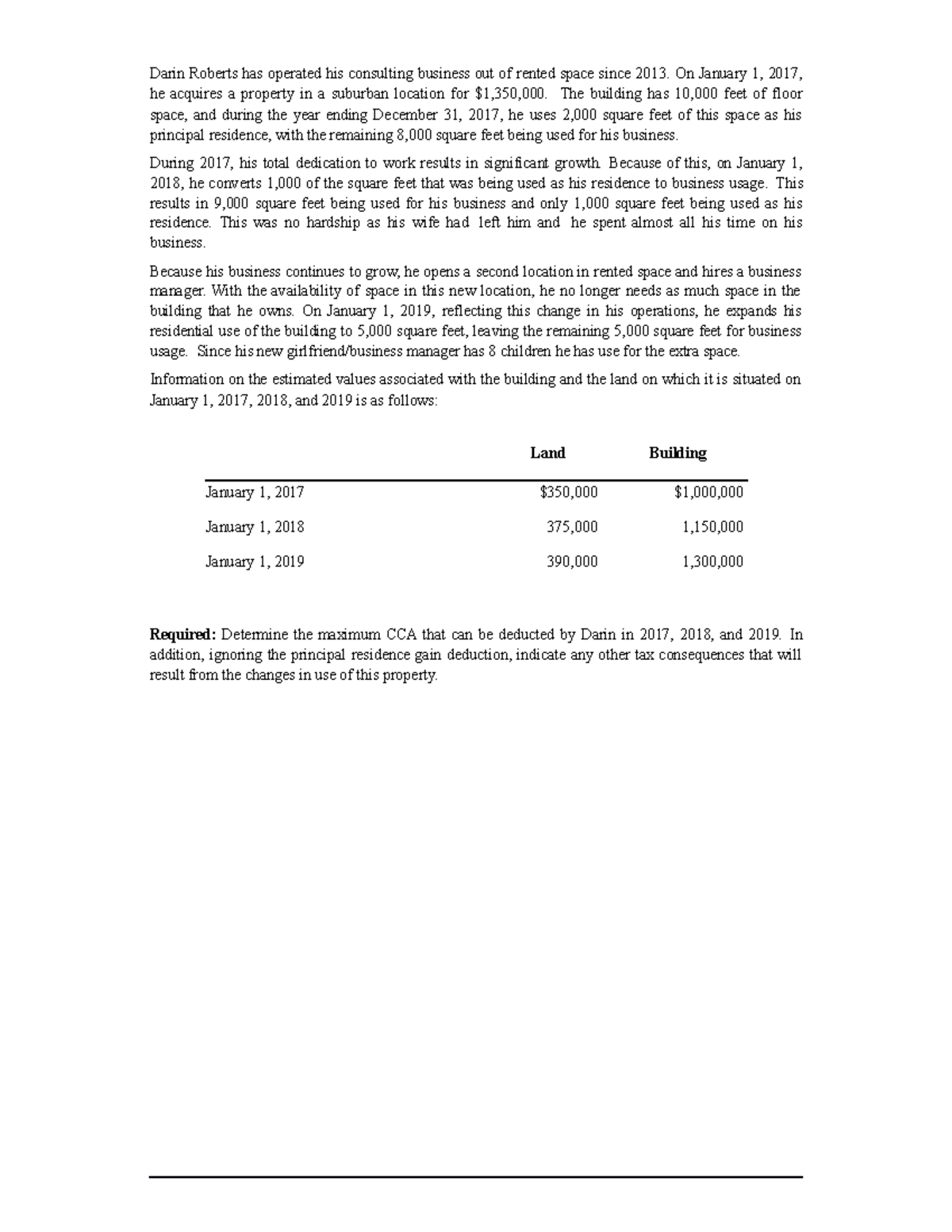 ACCT226 Chapter 8 Problem 12 - Darin Roberts has operated his ...
