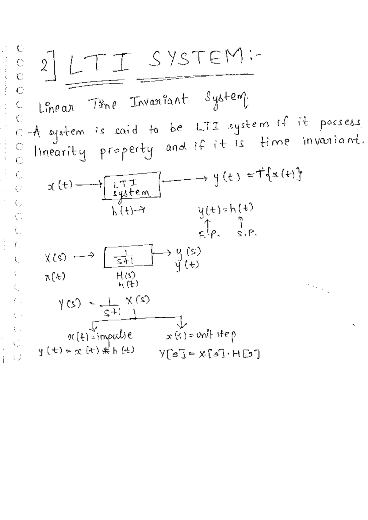 SS 2 - LTI Linear Time Invariant System system is said to be LTI system ...