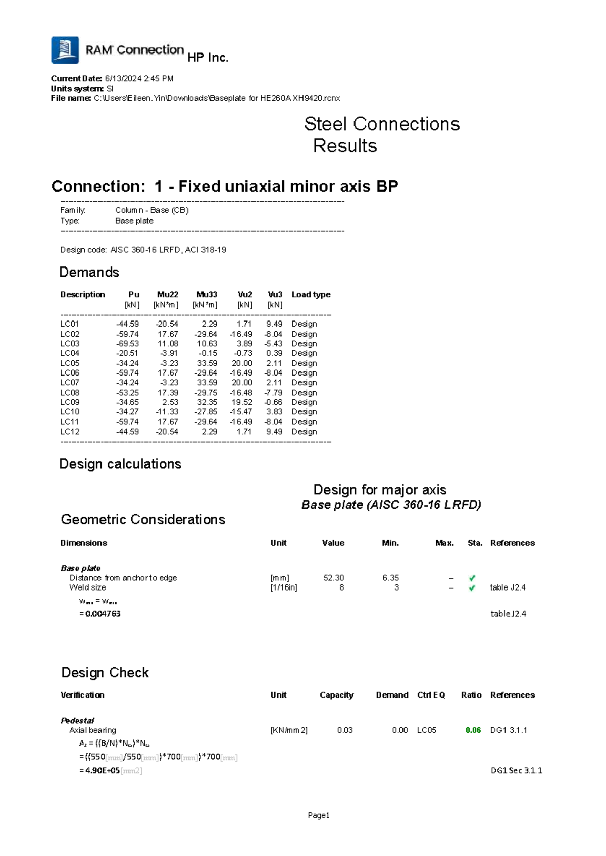 RAM Connection diseño de conexiones con reporte de ejemplo - HP Inc ...