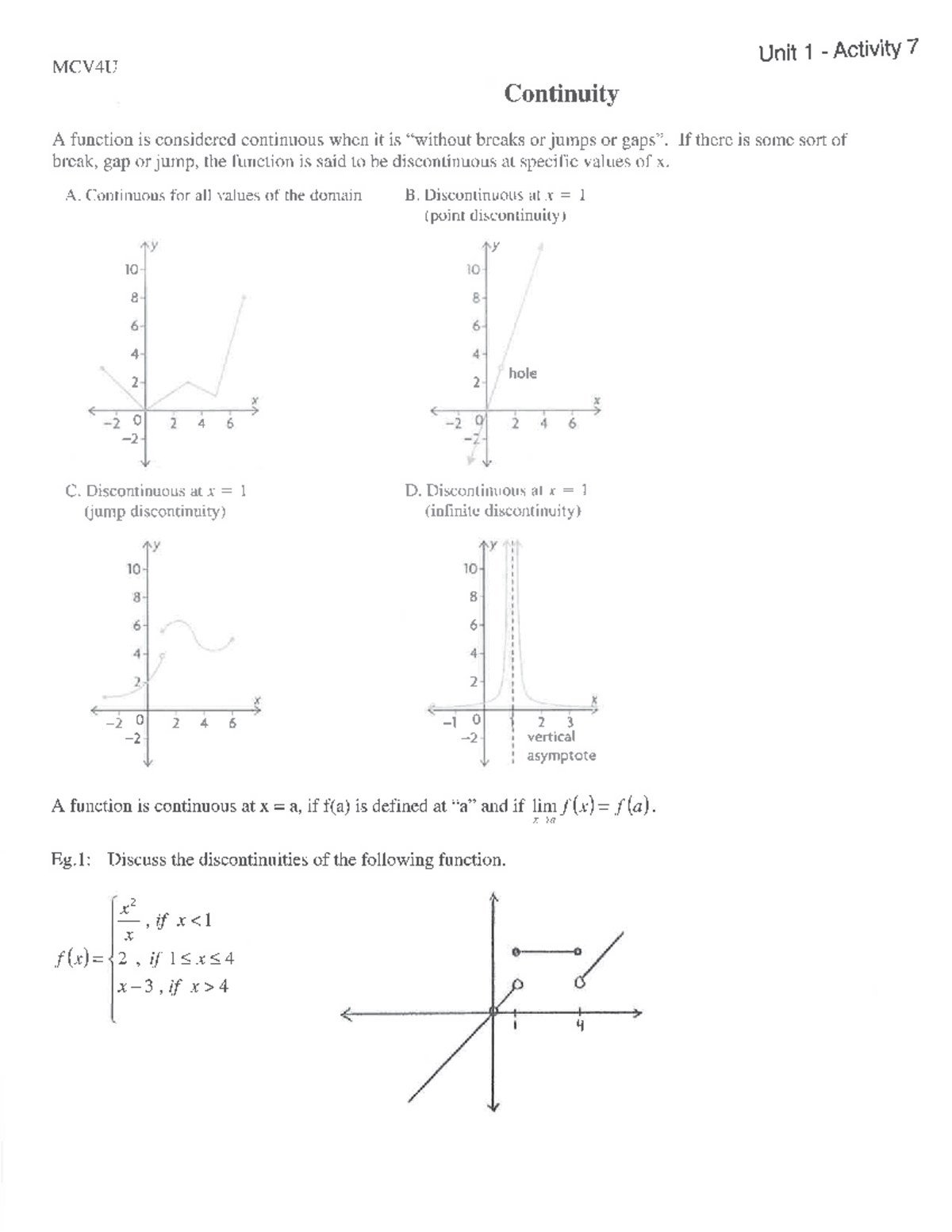 Activity 7 - Continuity - Studocu