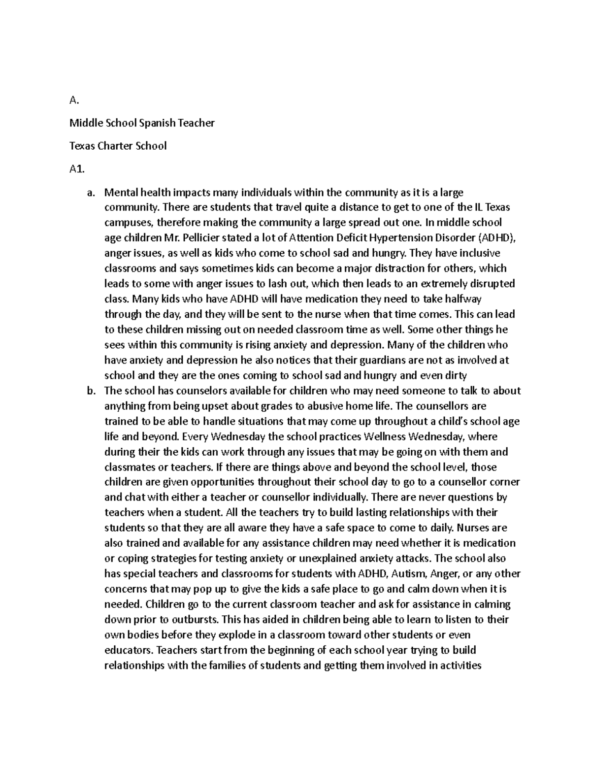 D090 TASK 3 Dafa A Middle School Spanish Teacher Texas Charter d090-task-3-dafa-a-middle-school-spanish-teacher-texas-charter