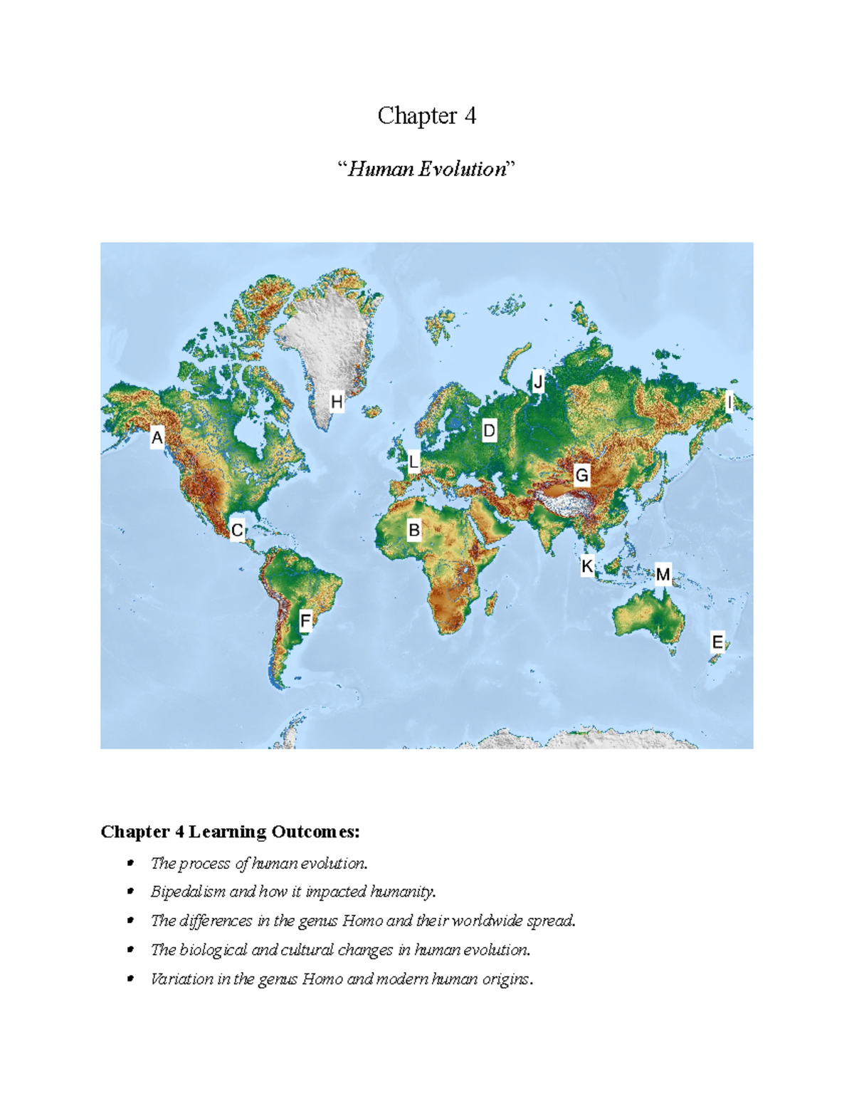 5. Chapter 4 - this is - Chapter 4 “Human Evolution” Chapter 4 Learning ...