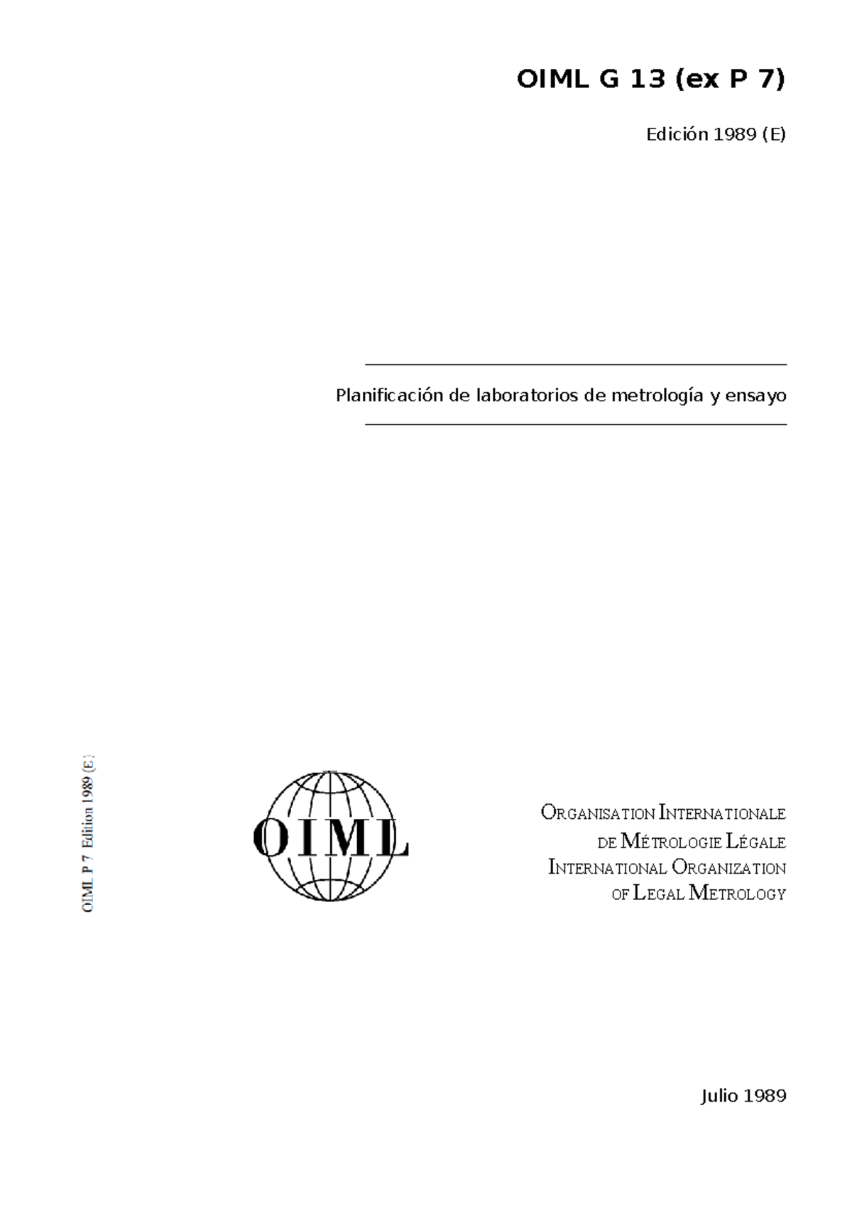 OIML - G13 esp - OIML - OIML G 13 (ex P 7) Edición 1989 (E ...