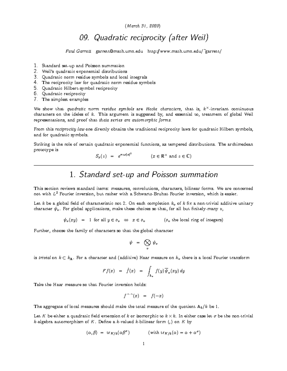 09 reciprocity - class notes - (March 31, 2020) 09. Quadratic ...
