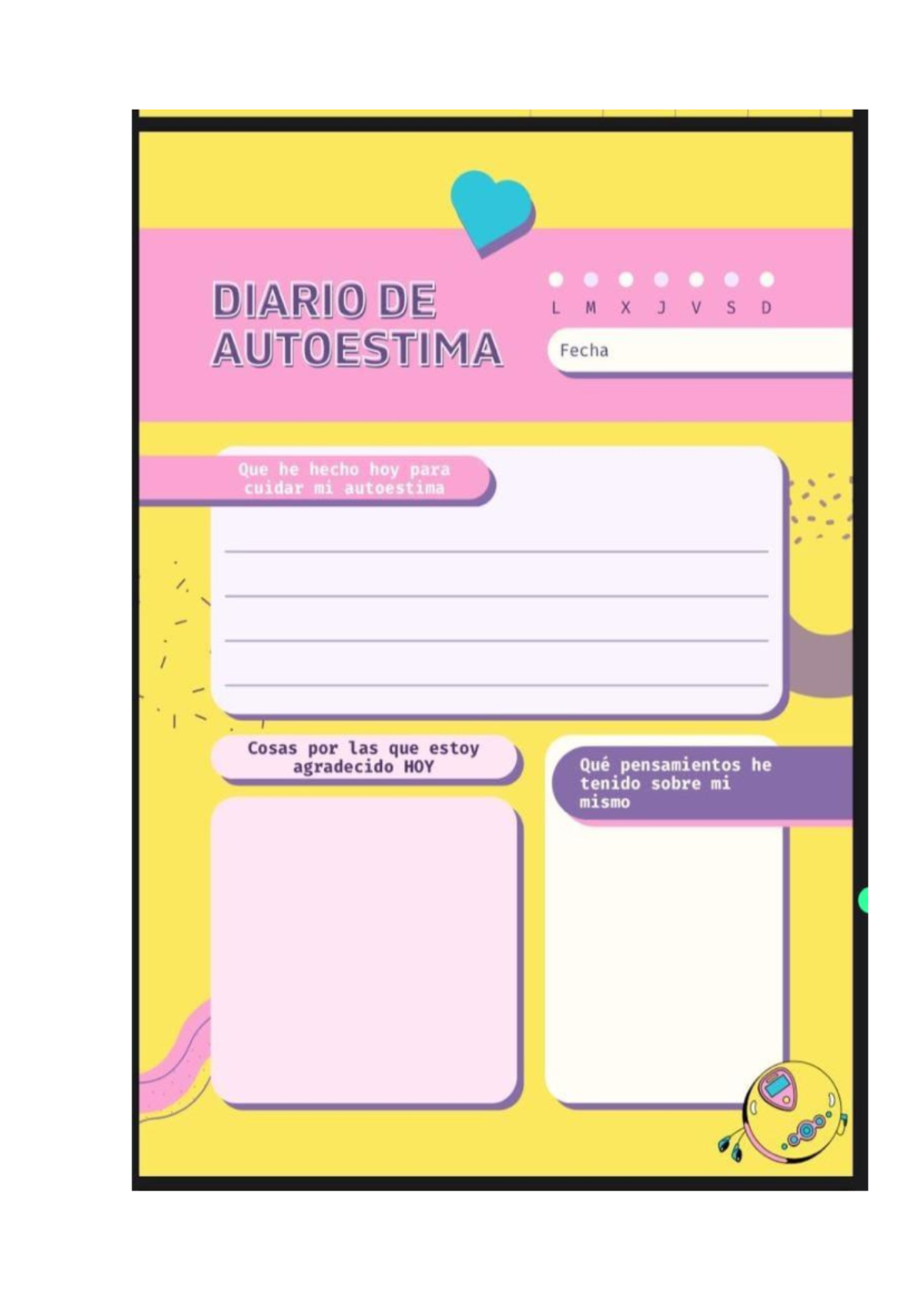 Diario DE Autoestima 1 - Psicología General - DIARIO DE LMXJVSD ...