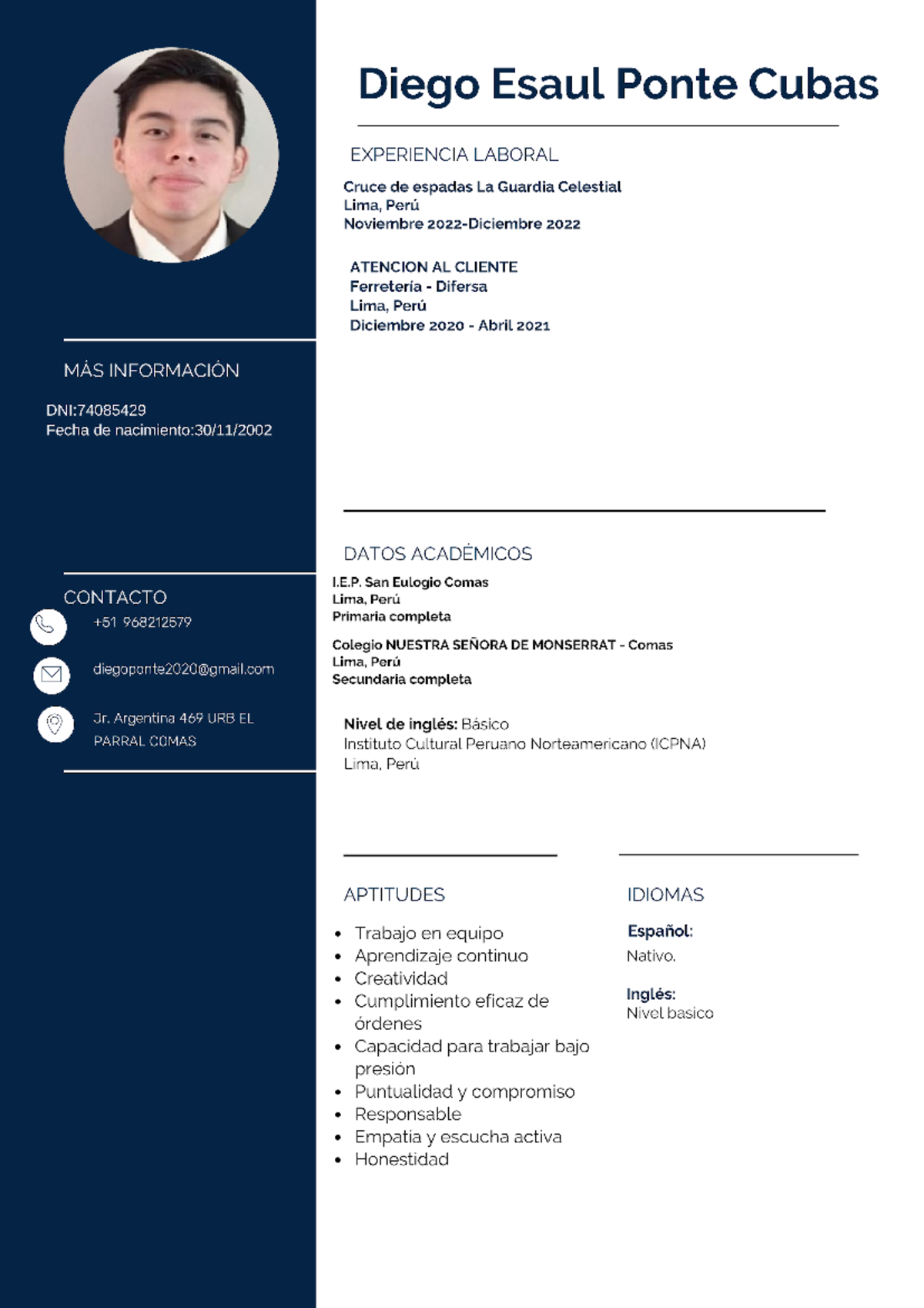 Currículum Corporativo Minimalista Azul marino - comunicación - Studocu
