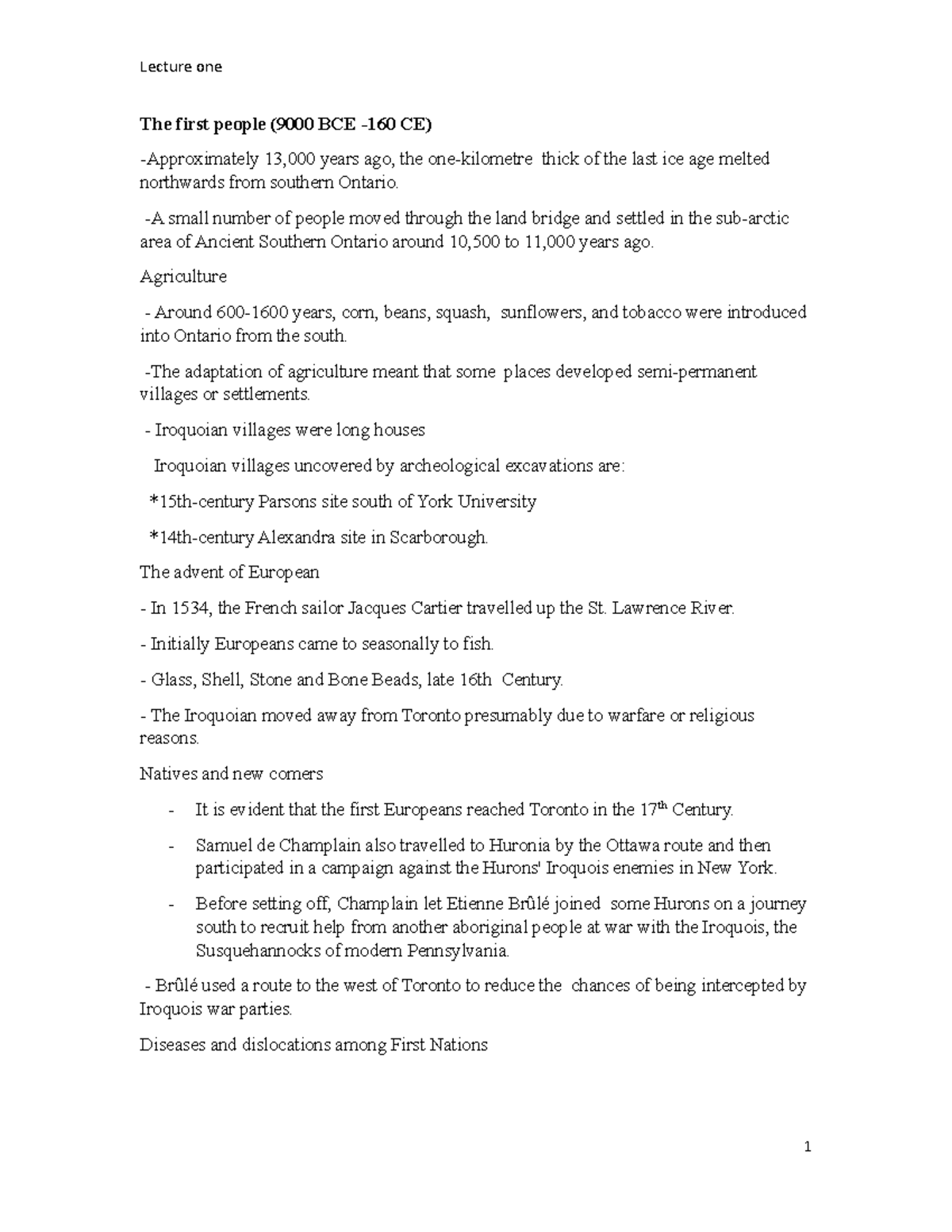 Week 1 - notes - The first people (9000 BCE -160 CE) -Approximately ...