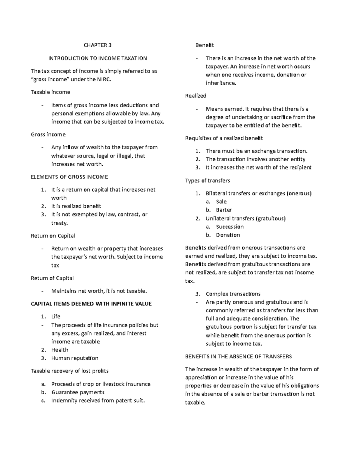 C3 Introduction TO Income TAX - CHAPTER 3 INTRODUCTION TO INCOME ...
