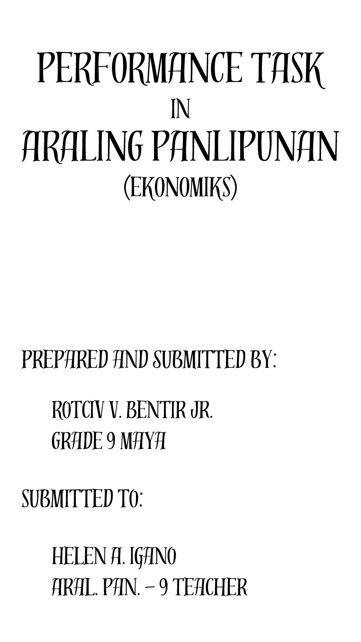 Perforfamce TASK - save - The world of Science - PERFORMANCE TASK in ...