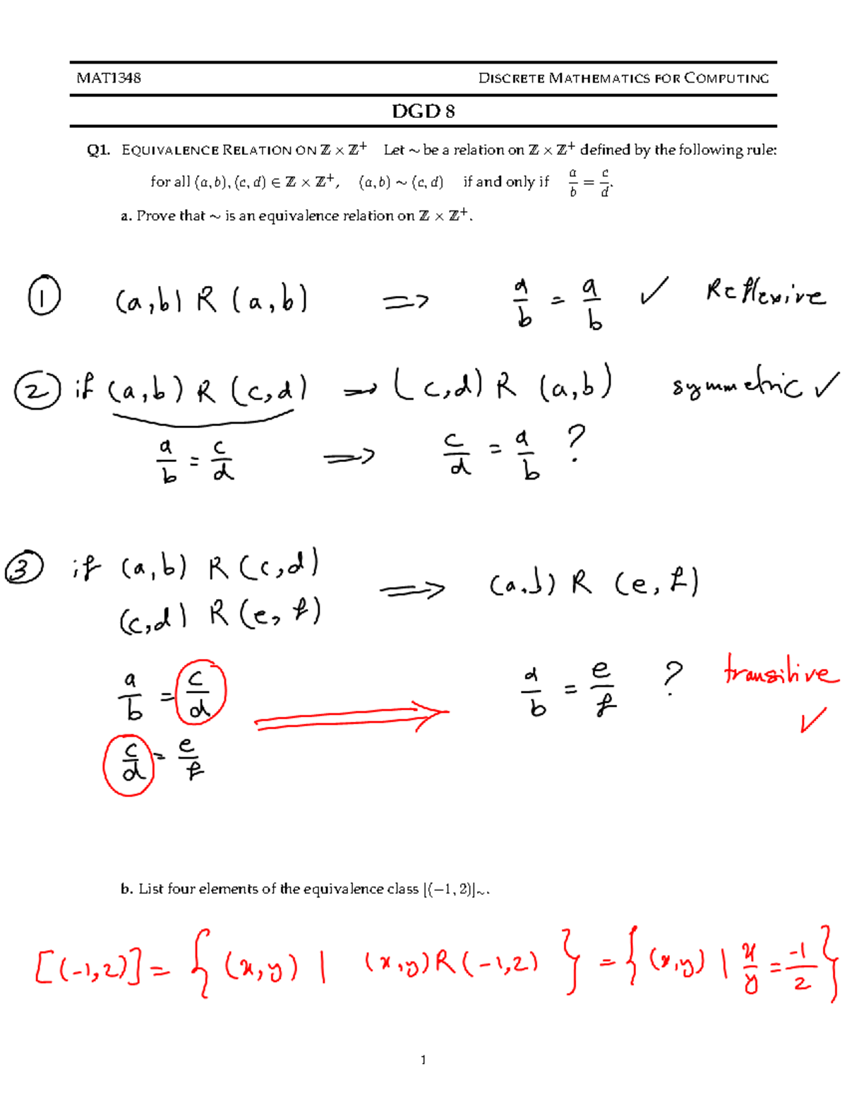 DGD 8 - A01 - dgd - MAT1348 DISCRETE MATHEMATICS FOR COMPUTING DGD 8 Q1 ...