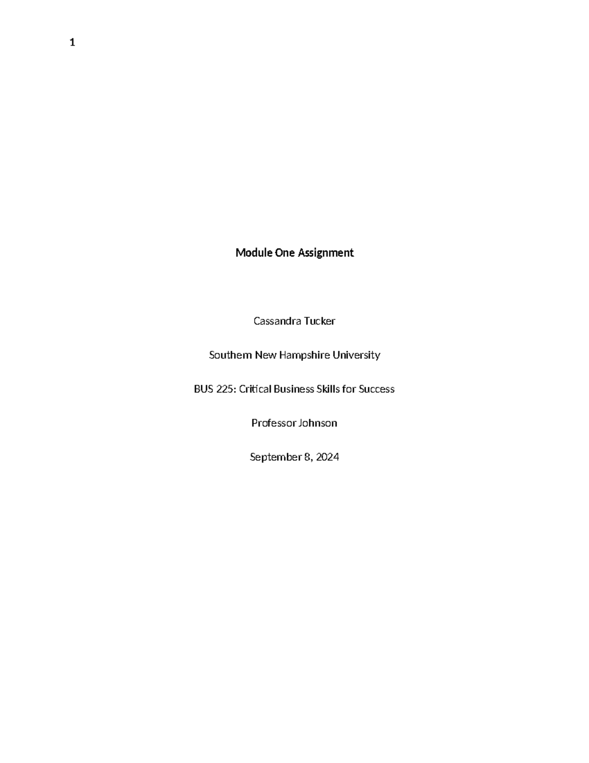 BUS225 Module One Assignment - Module One Assignment Cassandra Tucker ...