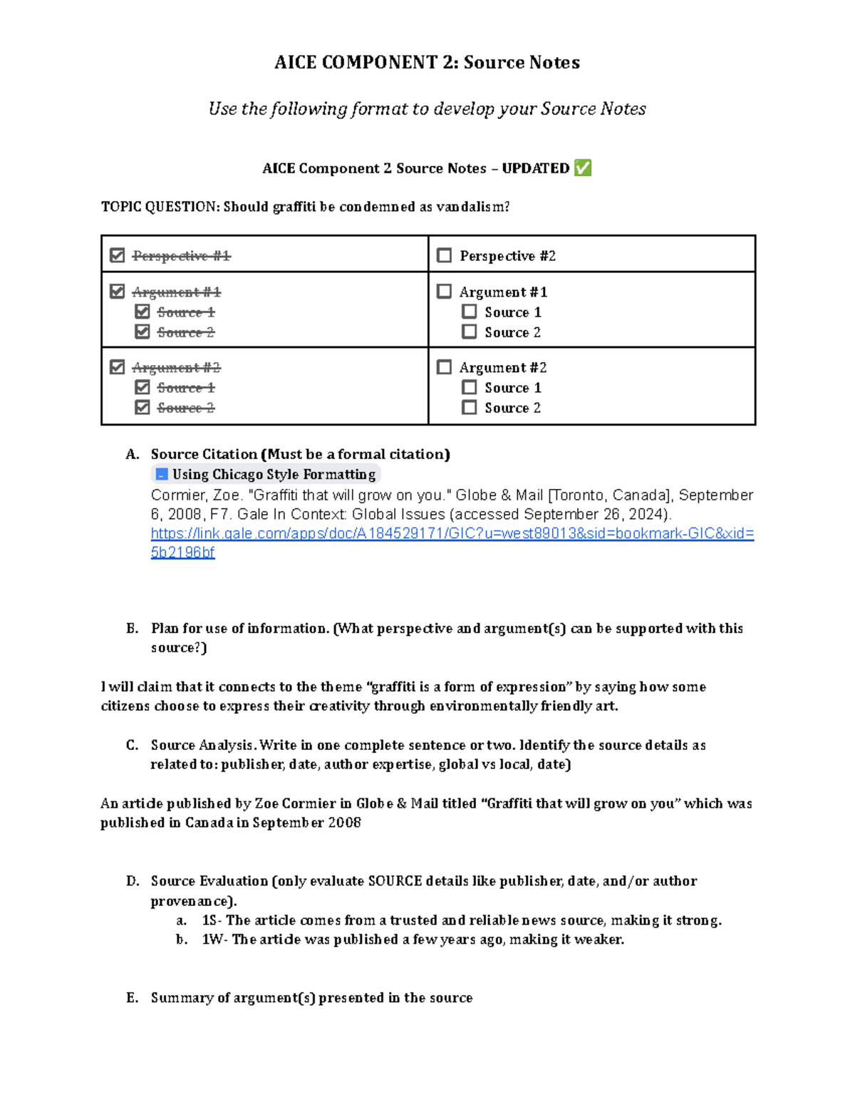 122- Pers. 1, Arg. 2, Source 2 - AICE COMPONENT 2: Source Notes Use the ...