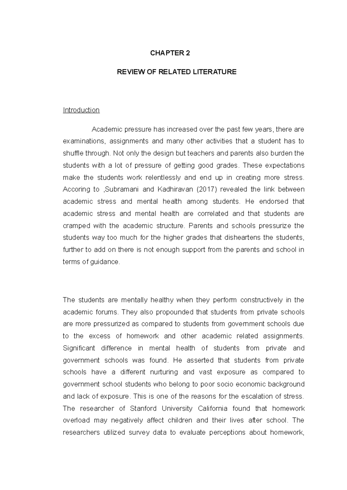 RRL final - CHAPTER 2 REVIEW OF RELATED LITERATURE Introduction ...