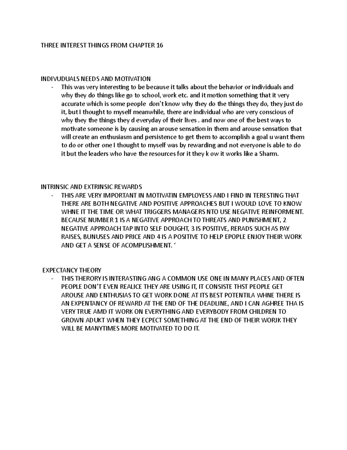 Three Interest Things FROM Chapter 16 - THREE INTEREST THINGS FROM ...