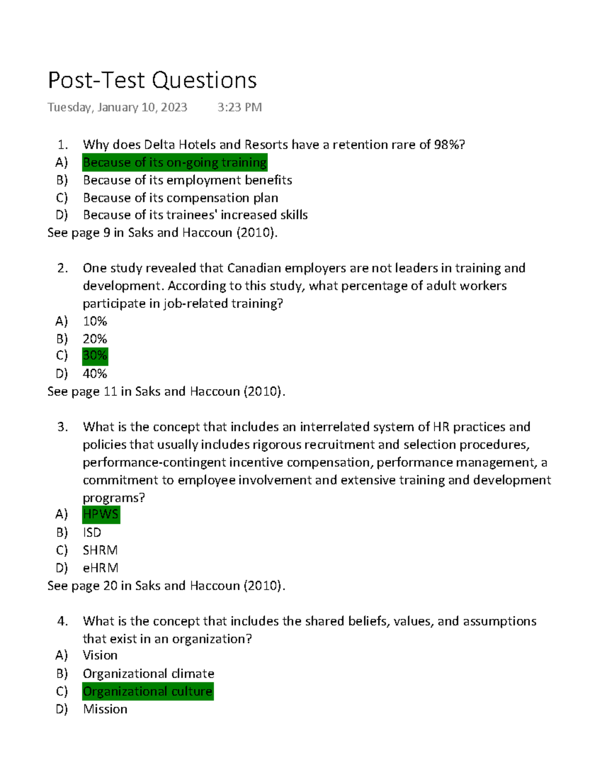 L2 - Post-test - Questions and answers to Post-Test Lesson 2 - Why does ...