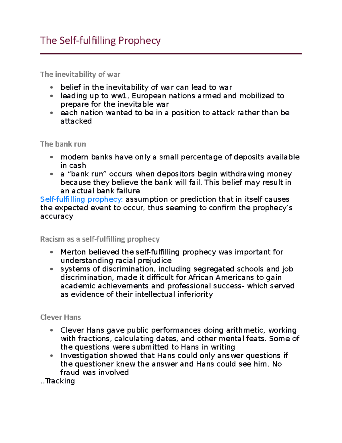 The Self-fulfilling prophecy - The Self-fulfilling Prophecy The ...