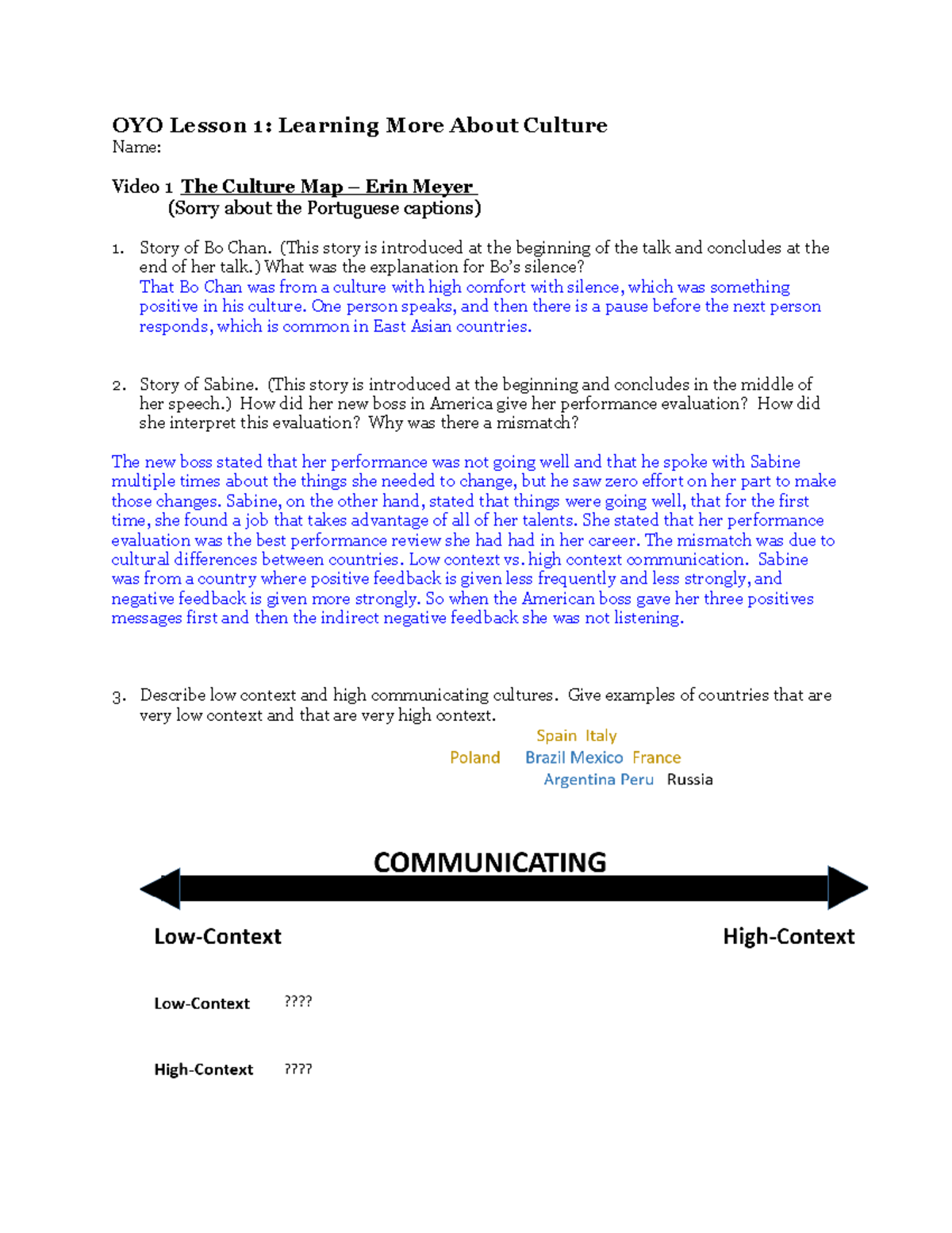 OYO Lesson 1 Learning More About Culture - OYO Lesson 1: Learning More ...