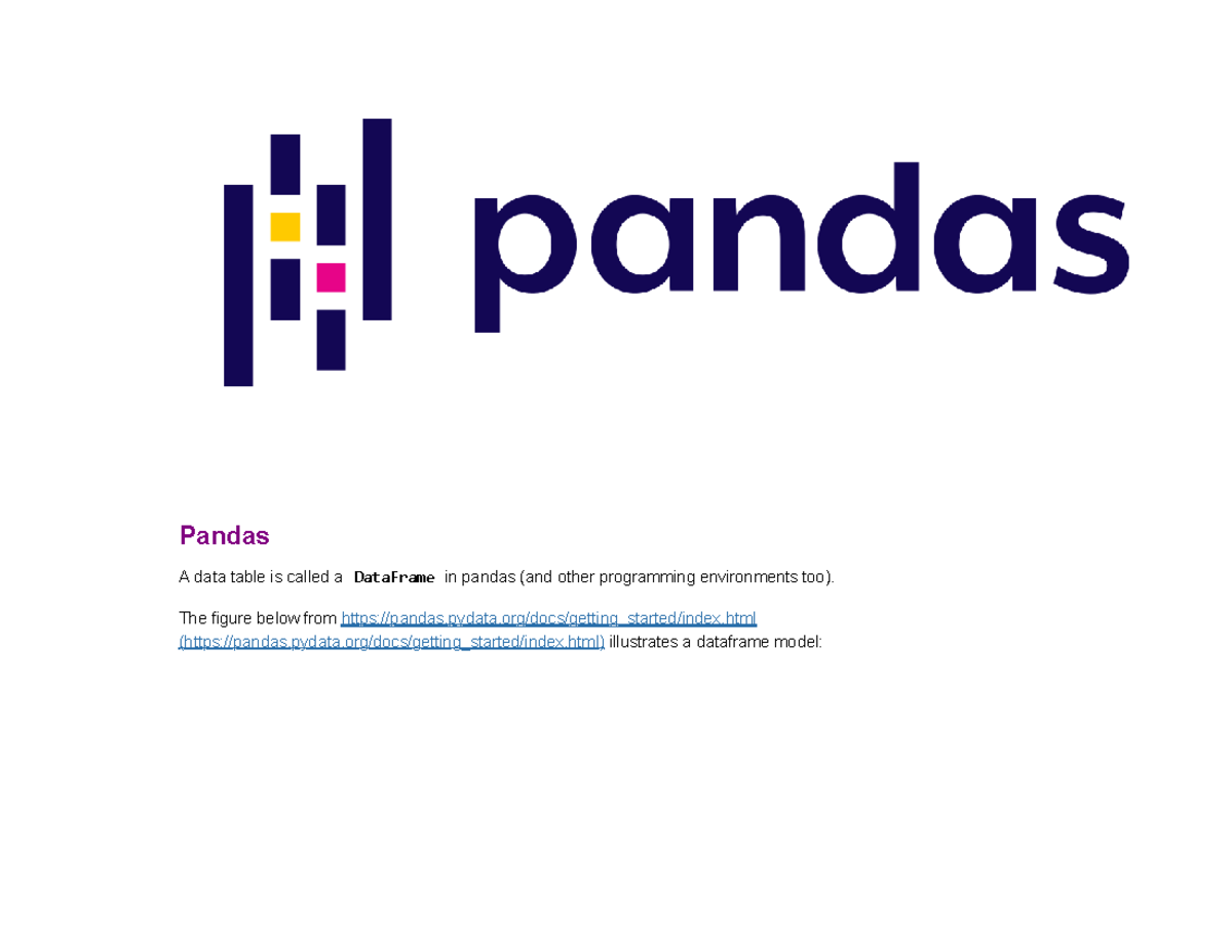 Lab14 - Jupyter Notebook - Pandas A data table is called a DataFrame in ...