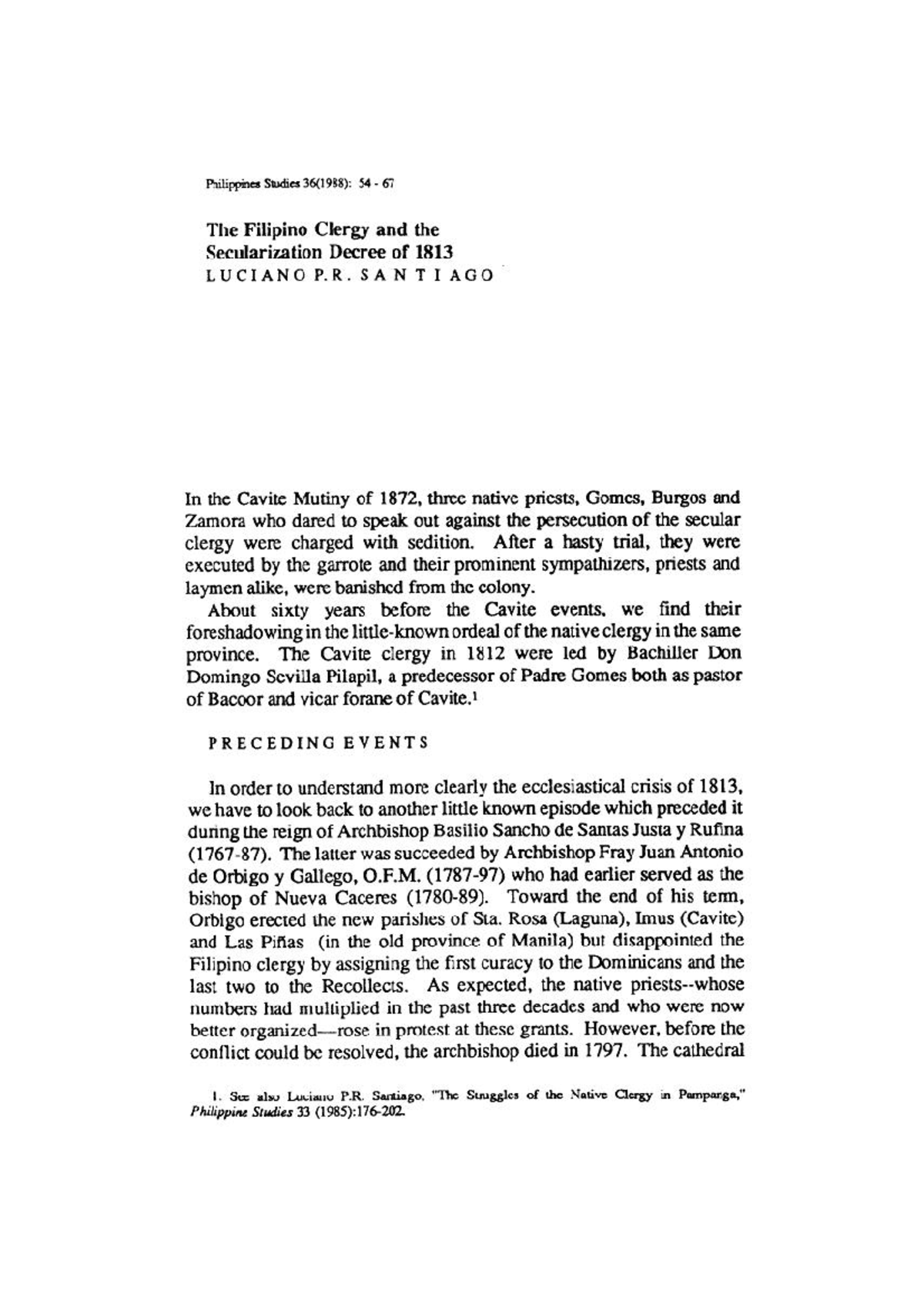 The Filipino Clergy and the Secularization Decree of 1813 - Rizal - Studocu