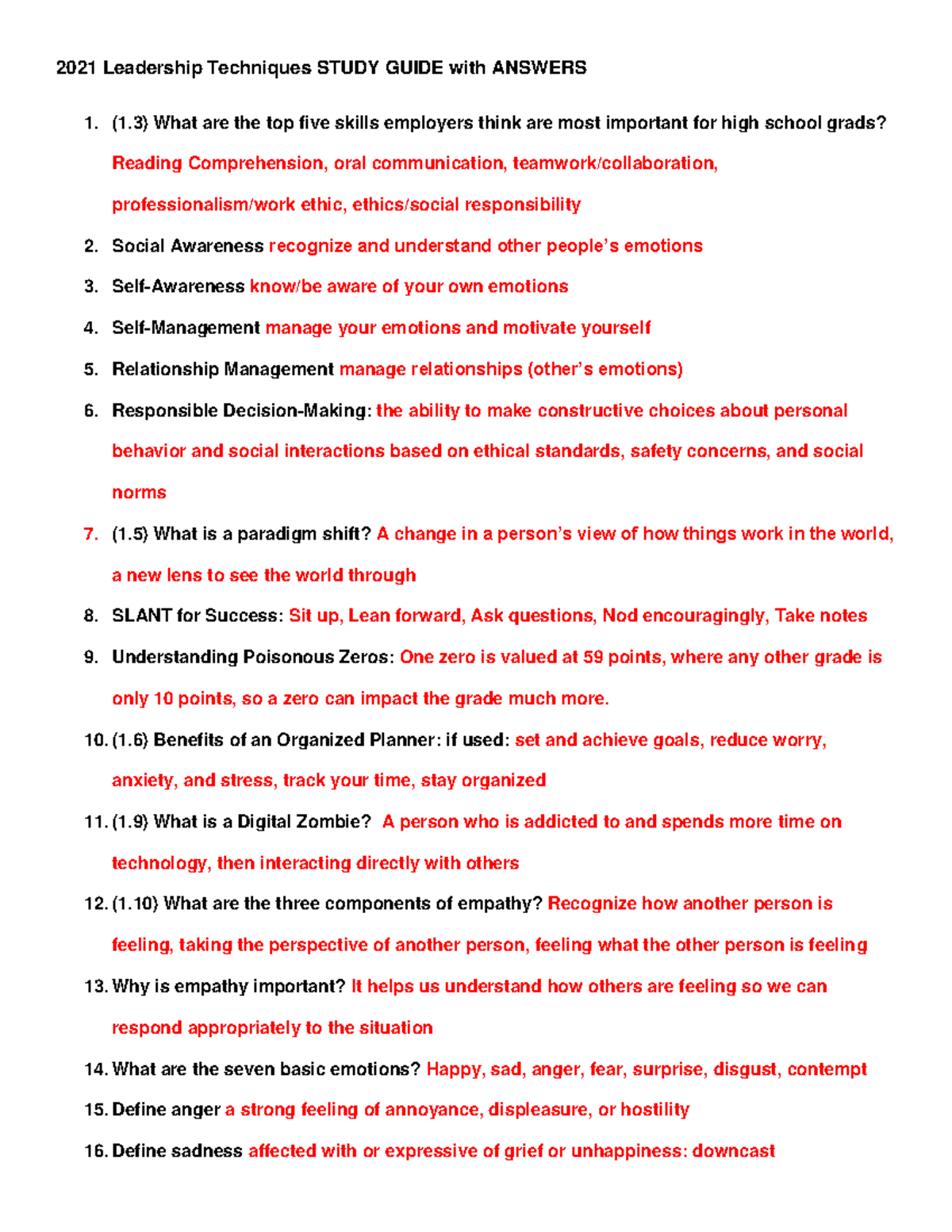 2021 LT Study Guide with Answers - 2021 Leadership Techniques STUDY ...