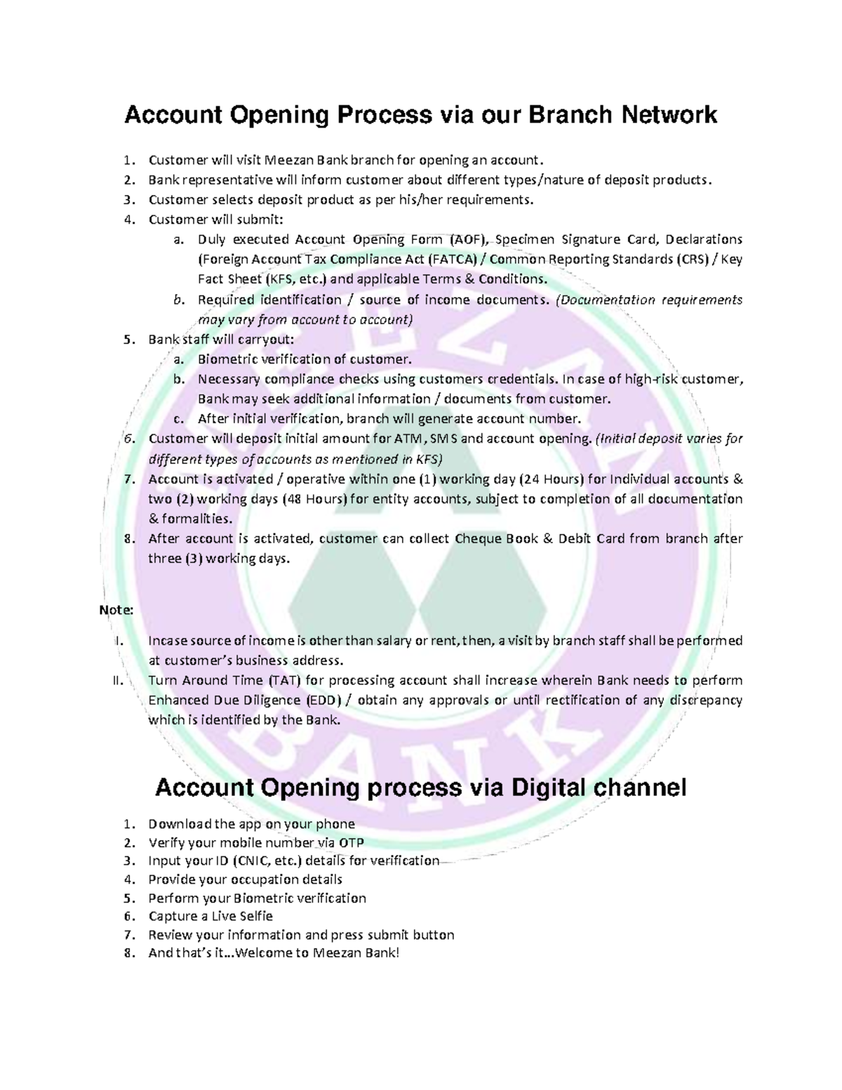 Account-Opening-Process-Meezan Bank - Account Opening Process via our ...