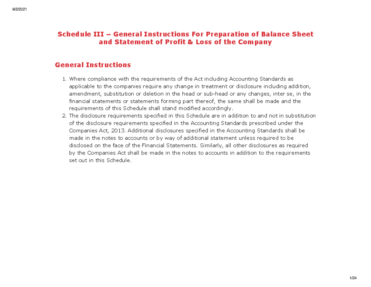 Corporate Accounting SCH III Format Final Accounts-1 - Schedule III ...