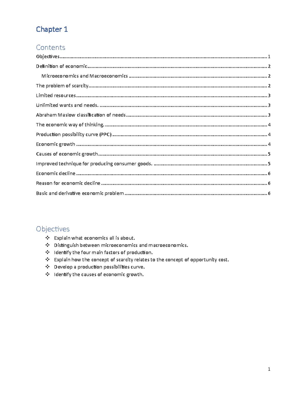 Chapter 1 - Summary Principles of Microeconomics - Contents - Studocu