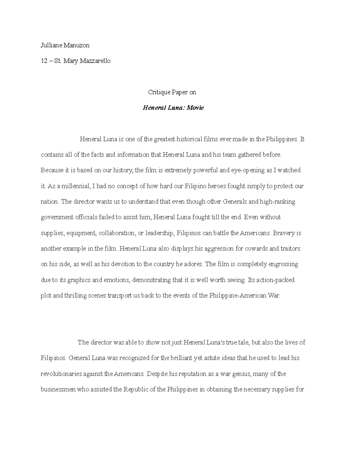 Heneral Luna Movie Review Ludaadvisors