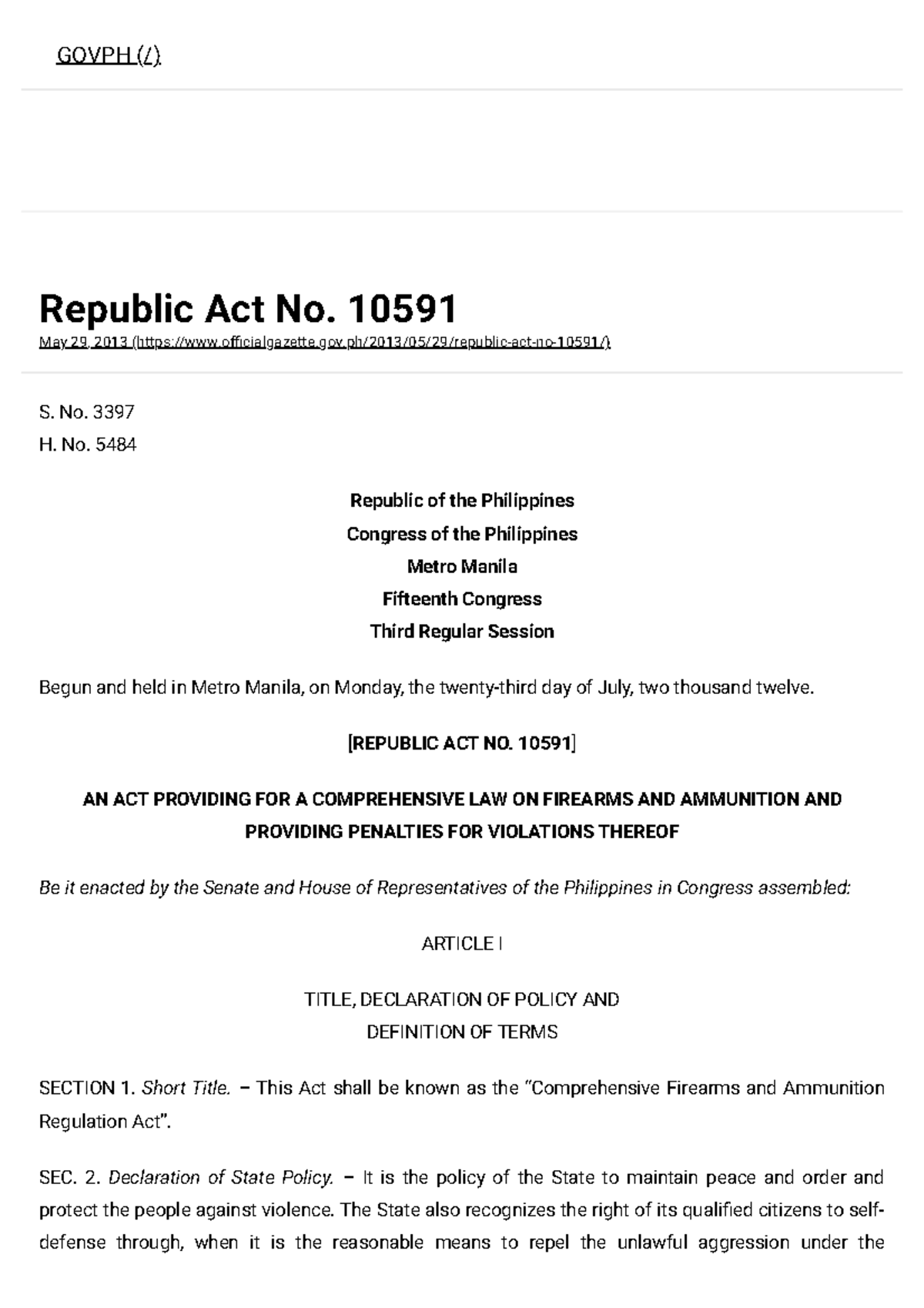 RA 10591 - Republic Act No. 10591 May 29, 2013 (ocialgazette.gov/2013 ...